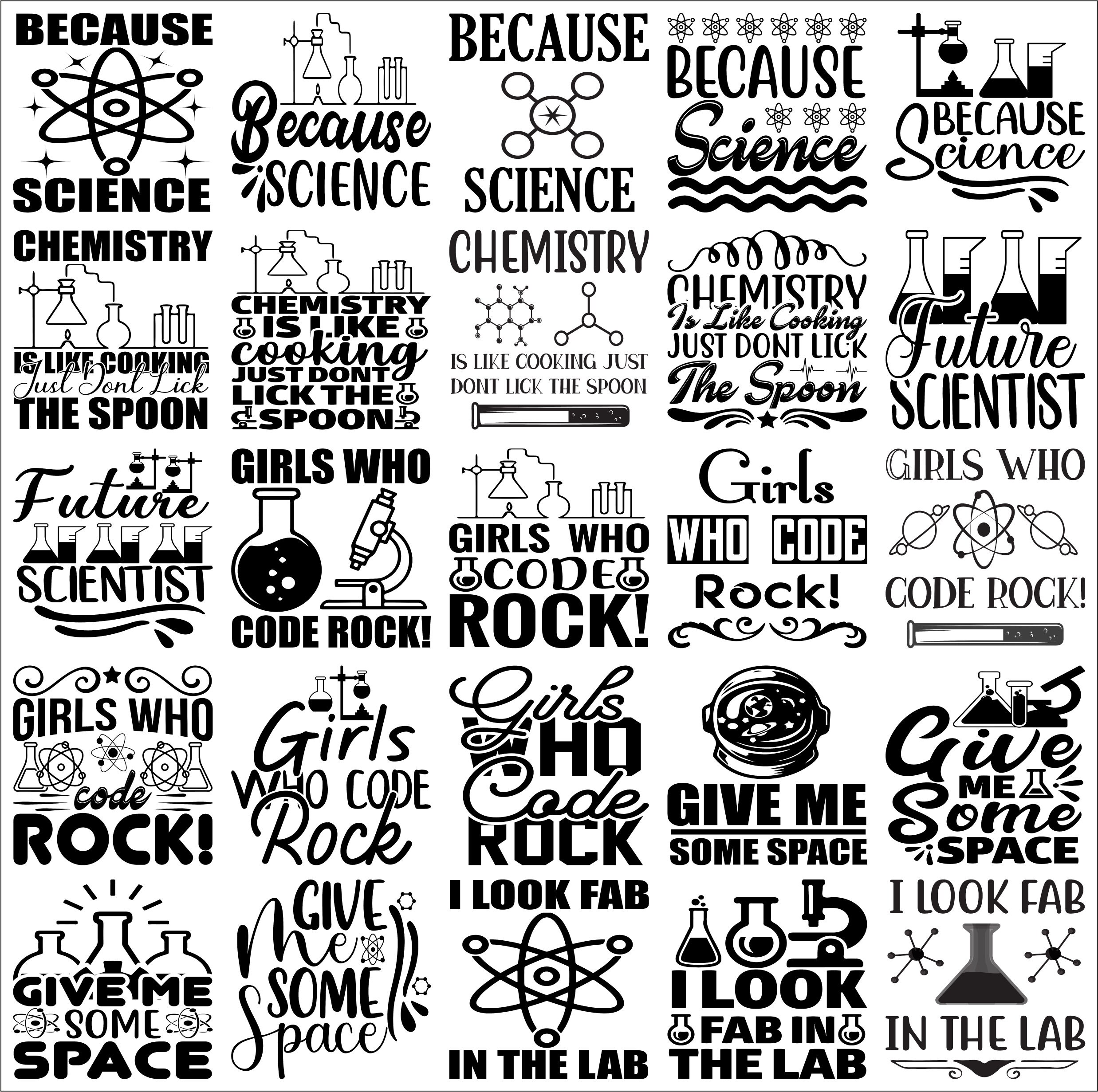 Science SVG Bundle, SVG Files for Cricut, Science Designs, Instant ...