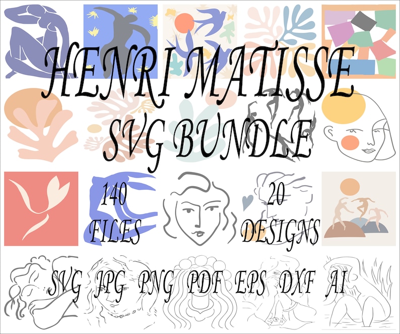 Henri Matisse Bundle, Henri Matisse Paintings, Printable, Line Art, 140 ...