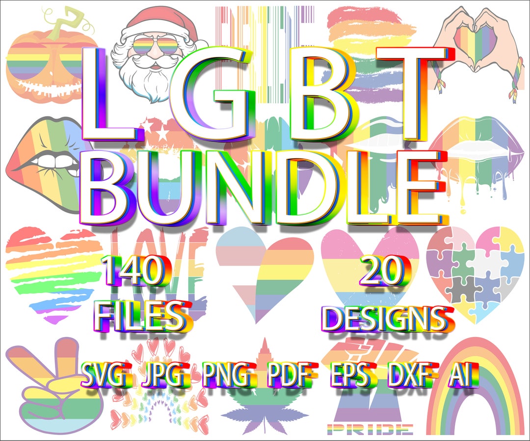 LGBT Bundle, LGBT Designs, LGBT Svg, Printable, Editable, Recolorable ...