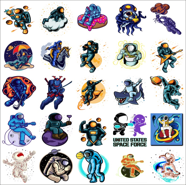 Astronaut & Alien Bundle, Instant Download, 700 Files, SVG, PNG, T ...