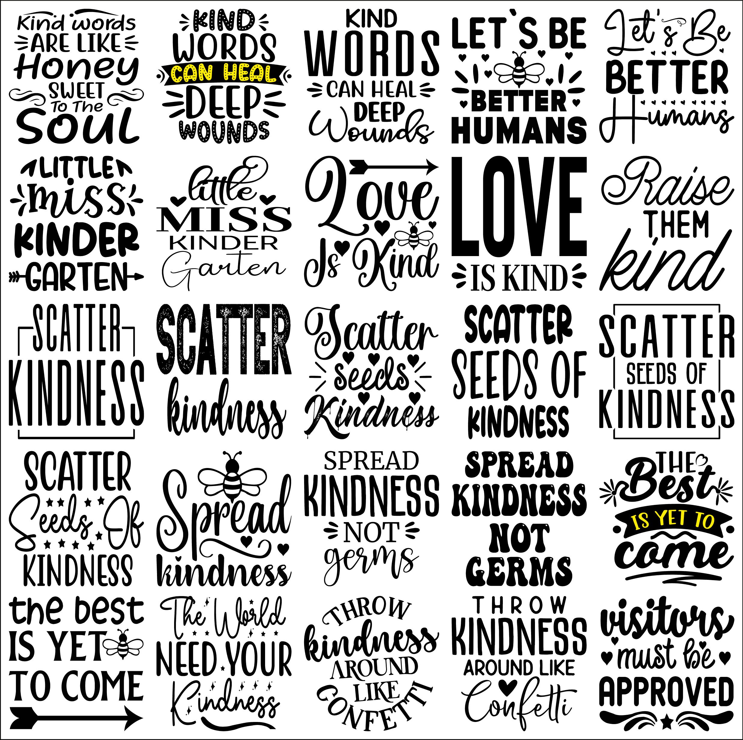 Kindness SVG Bundle, Instant Download, SVG Files for Cricut, Kindness ...