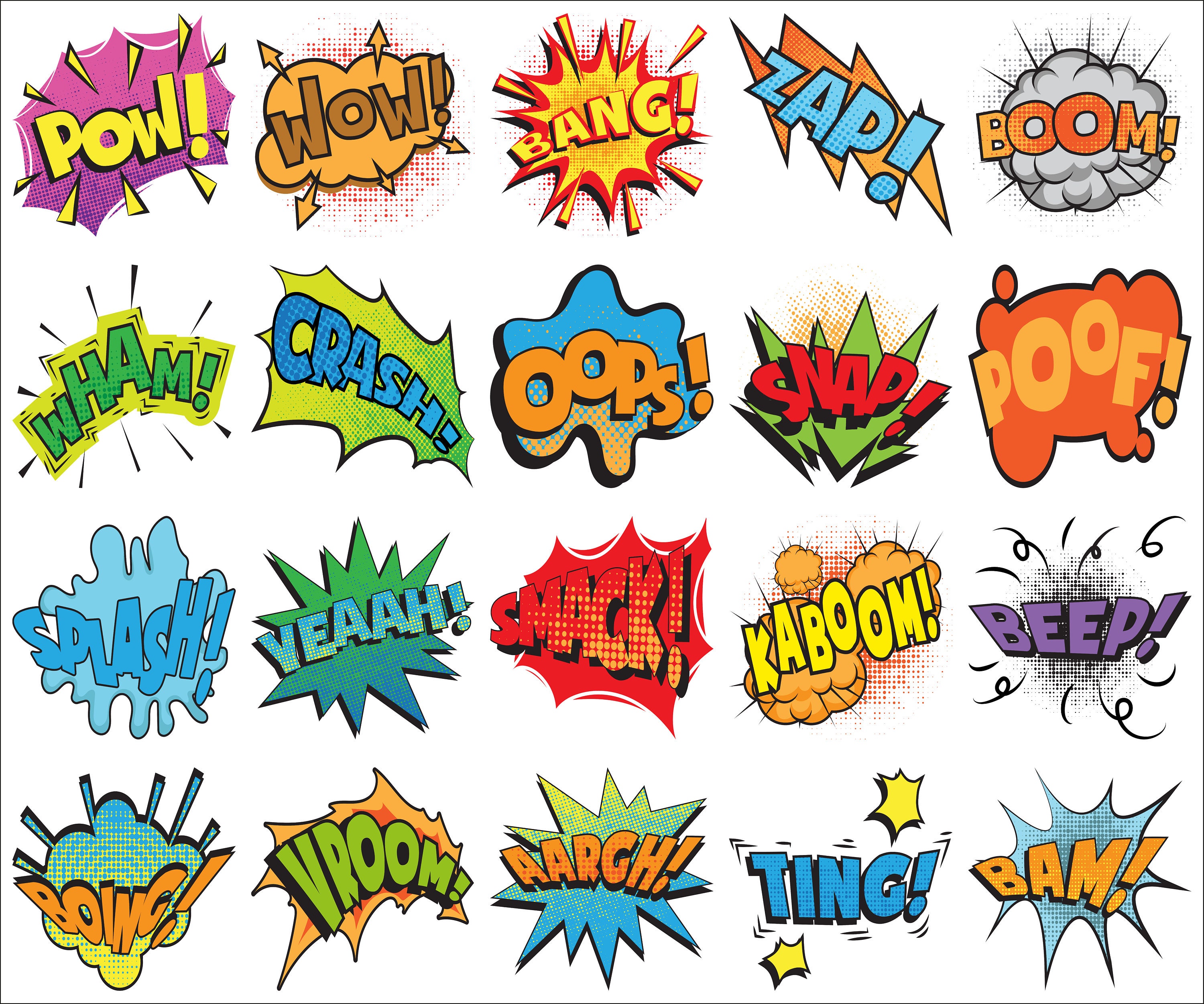 Comic Speech Bubble Bundle, Instant Download, Comic Speech PNG, Comic ...