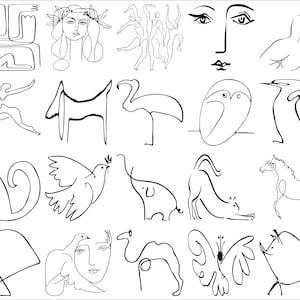 Picasso Line Art Bundle, 140 Files, Picasso Line Art Drawings ...