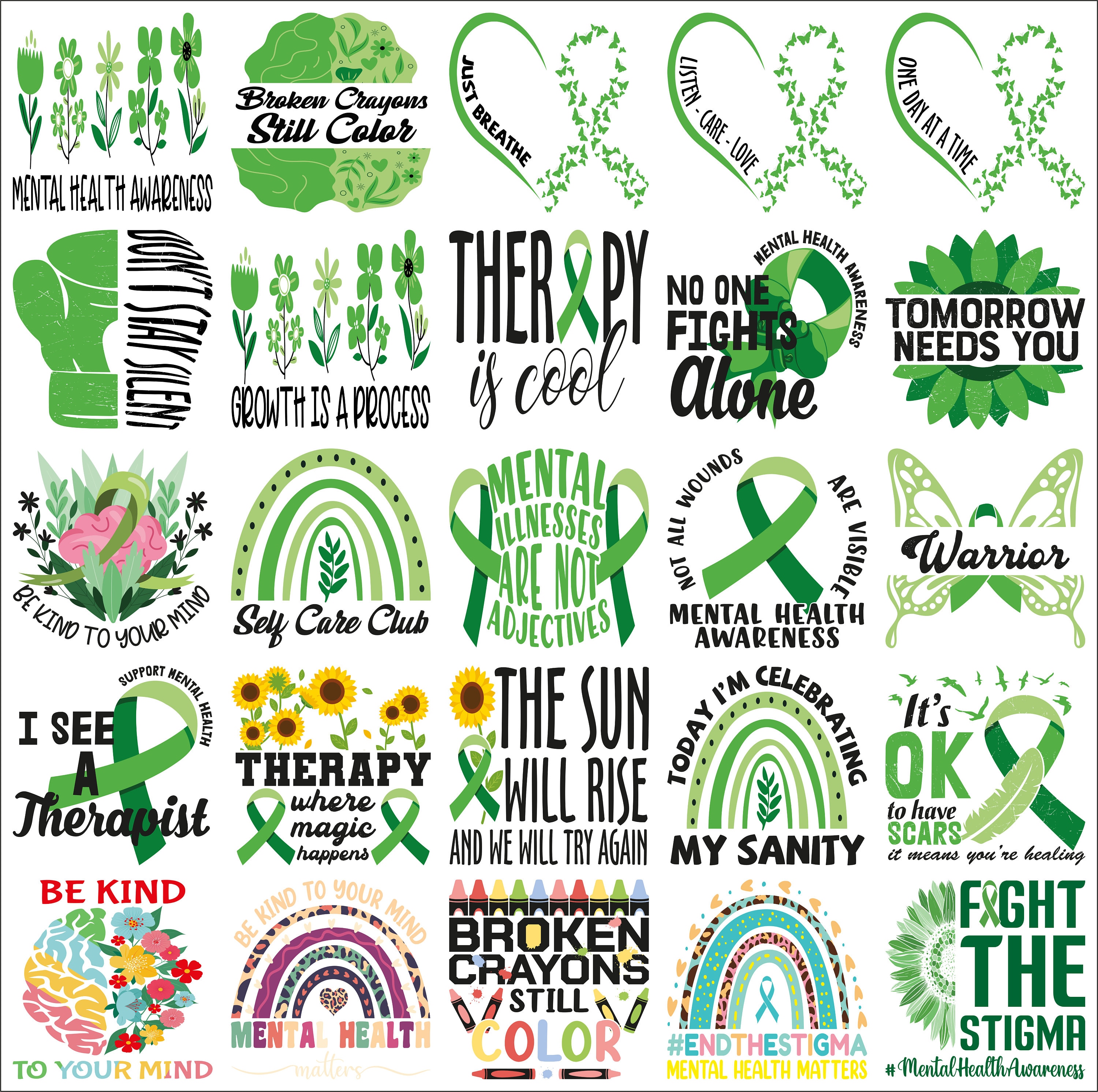 Mental Health SVG Bundle, Svg Files for Cricut, Mental Health Designs ...