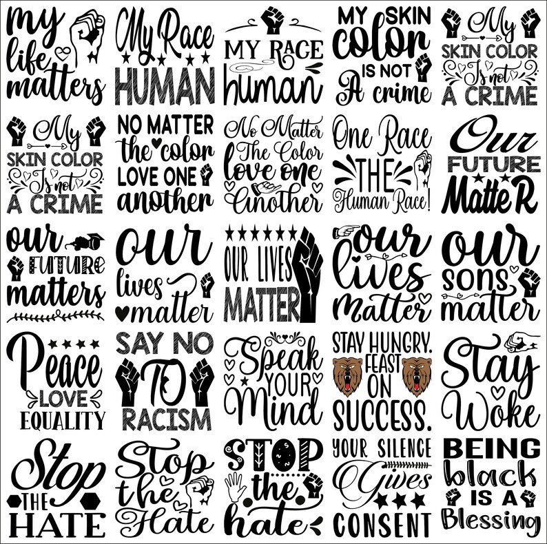Black Lives Matter SVG Bundle Black Lives Matter Quotes SVG - Etsy