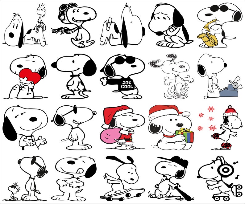 Snoopy SVG Bundle, Snoopy Clipart, SVG Files for Cricut, Instant ...