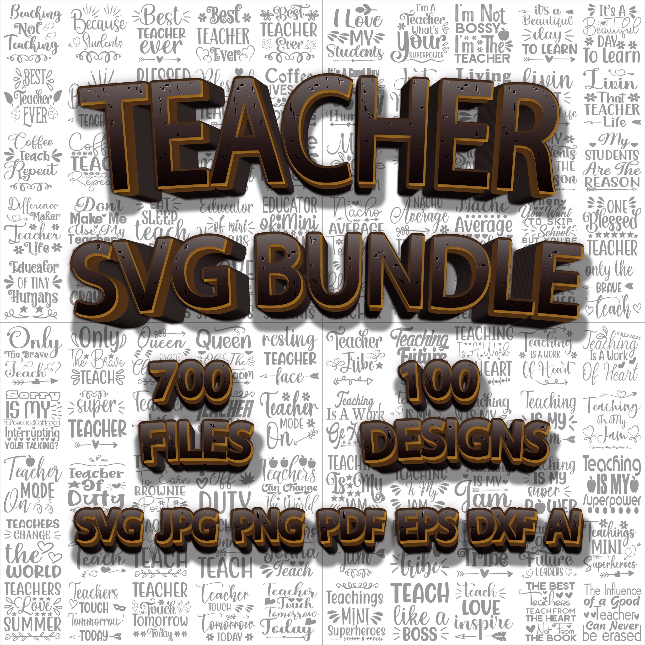 Teacher SVG Bundle, SVG Files for Cricut, Cricut Cutting Files, Instant ...