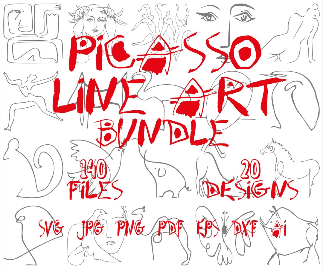 Picasso Line Art Bundle, 140 Files, Picasso Line Art Drawings ...
