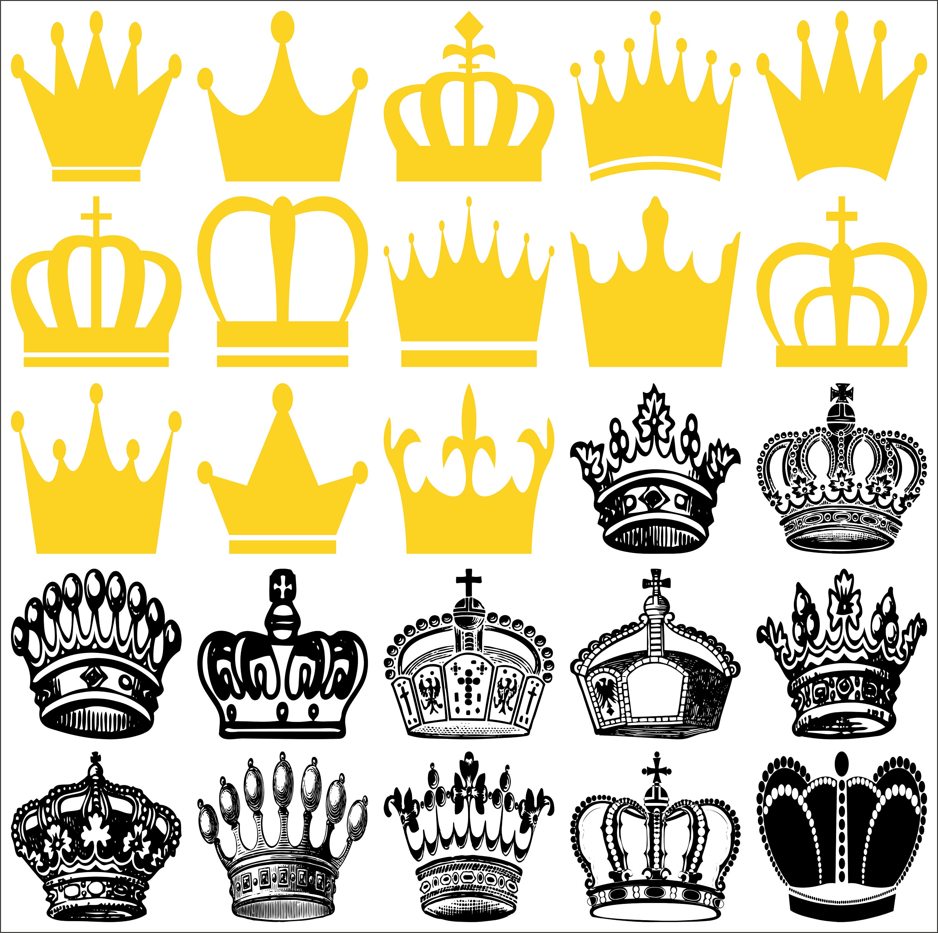 Royal Crown SVG Bundle, SVG Files for Cricut, Instant Download, Cricut ...