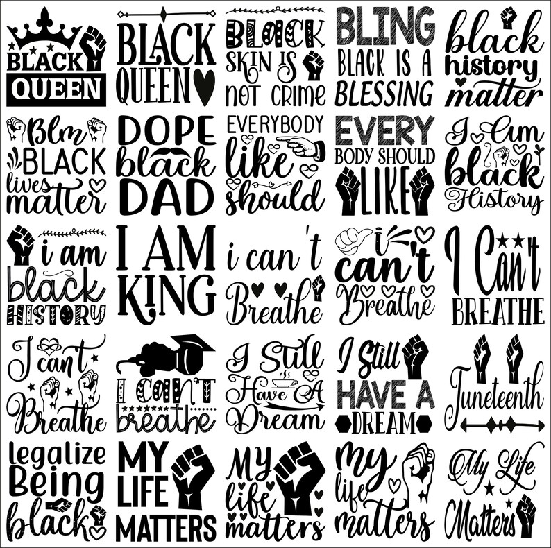 Black Lives Matter SVG Bundle Black Lives Matter Quotes SVG - Etsy
