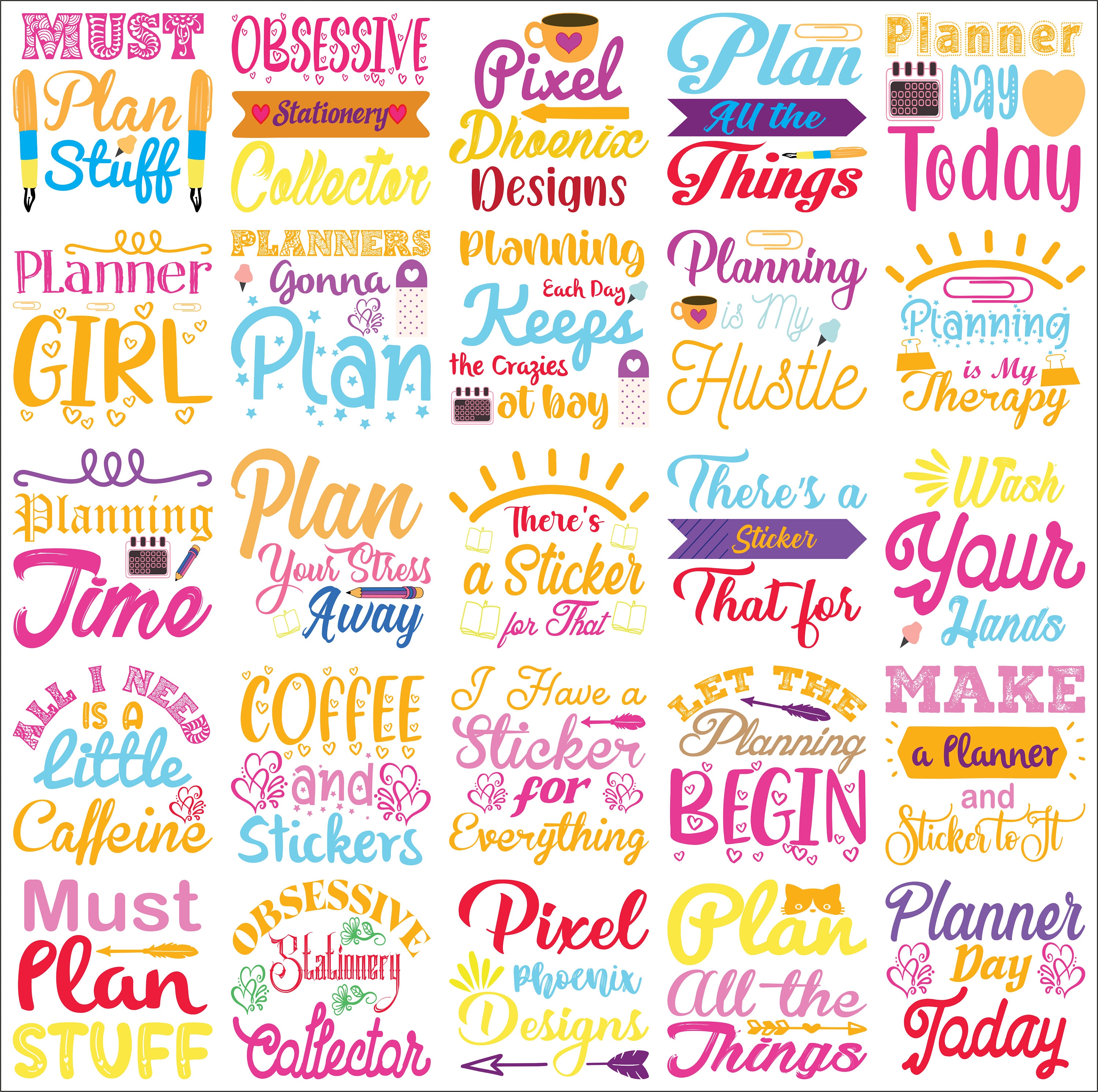 Planner SVG Bundle, Planner Quotes, Planner Designs, SVG Files for ...
