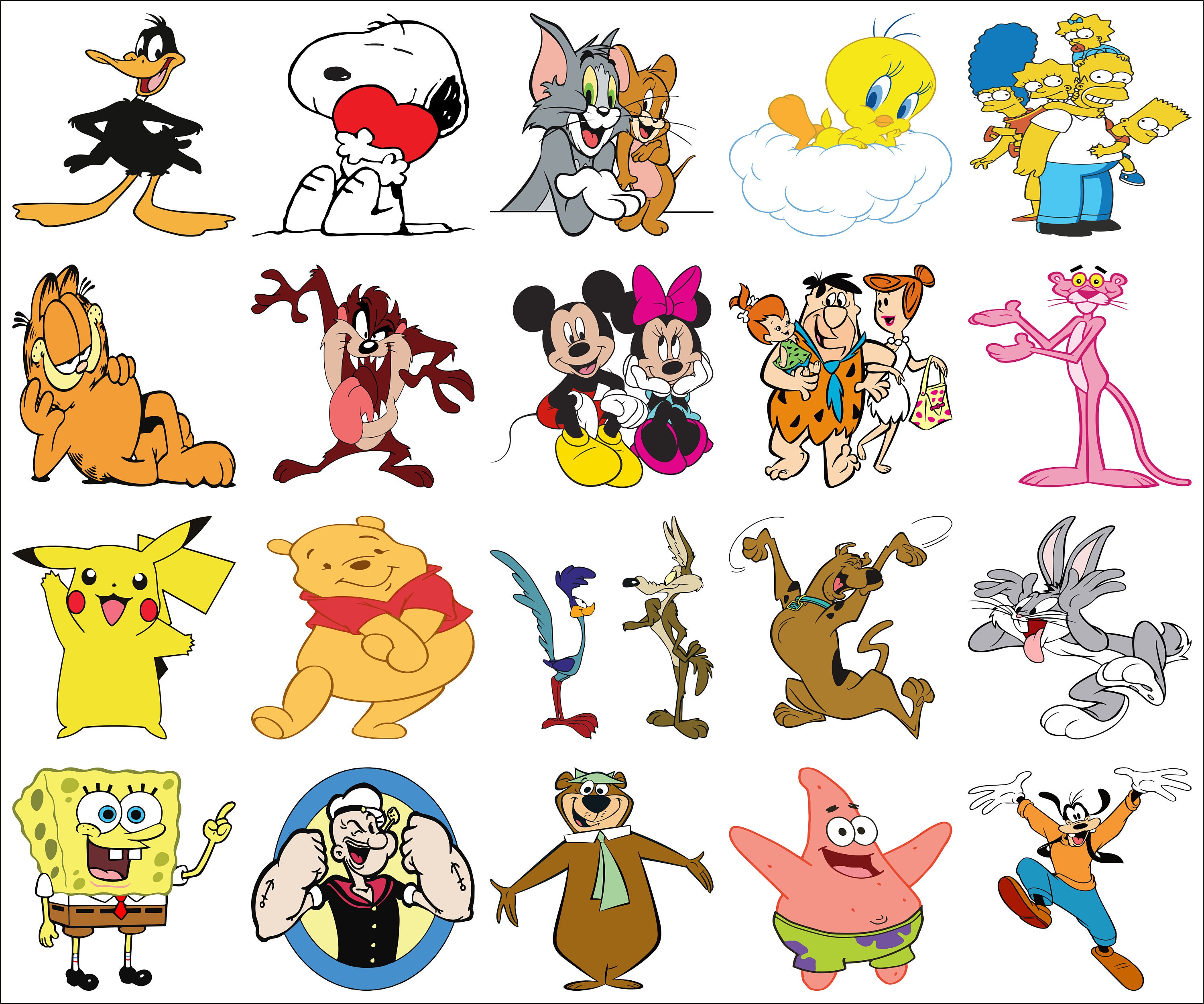 Cartoon Characters SVG Bundle, SVG Files for Cricut, Digital Download ...