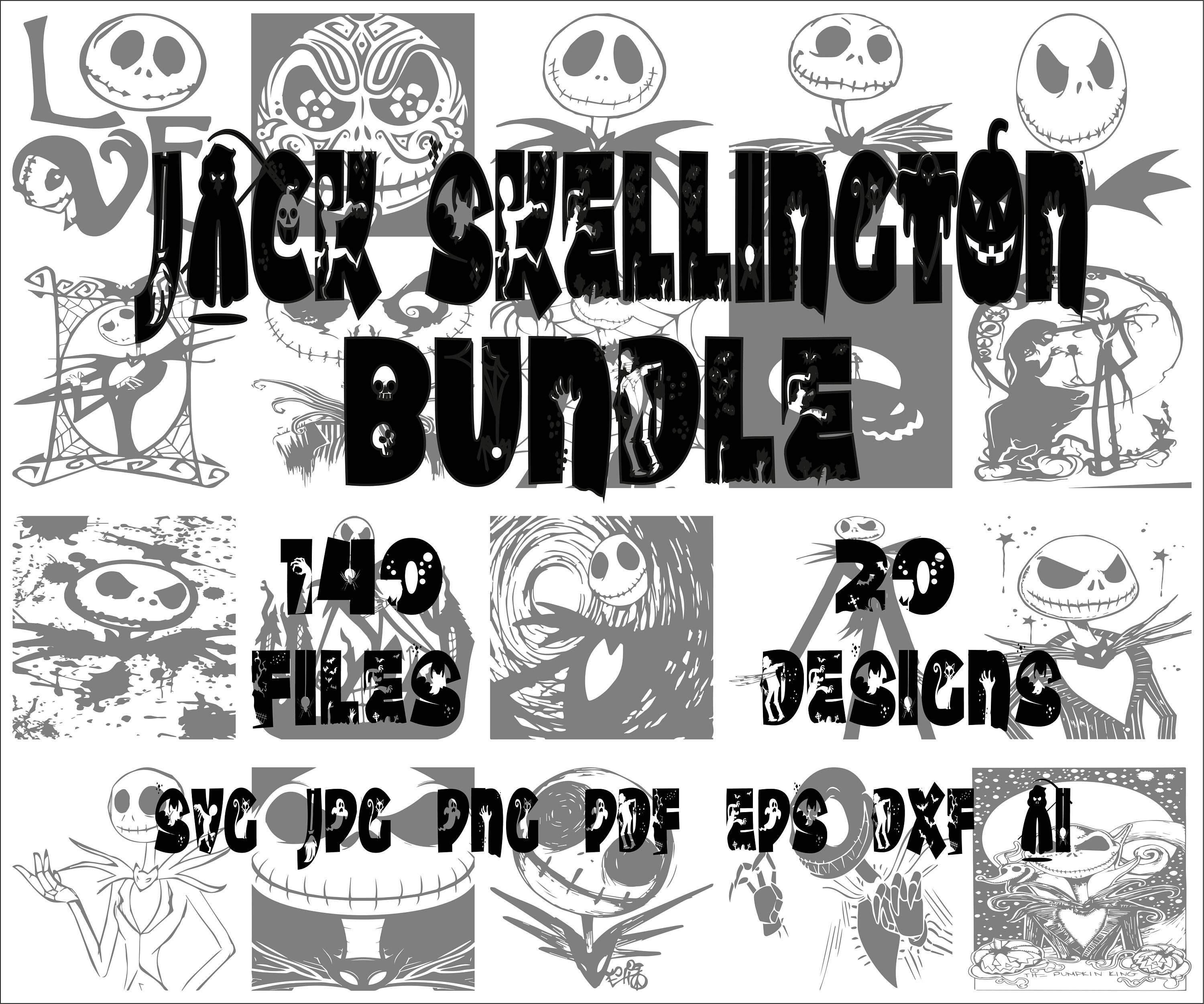 Jack Skellington Bundle, Jack Skellington SVG, Halloween Svg, Jack ...