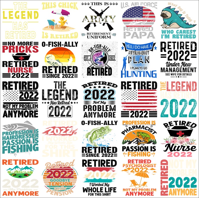 Retirement Bundle, Retirement Quotes, Retirement Designs, 700 Files ...