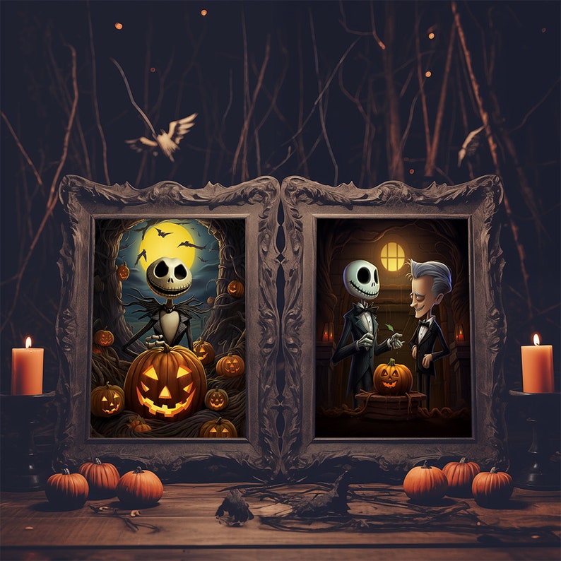 Jack Skellington Print Set | Halloween Print Set | Halloween Gallery ...