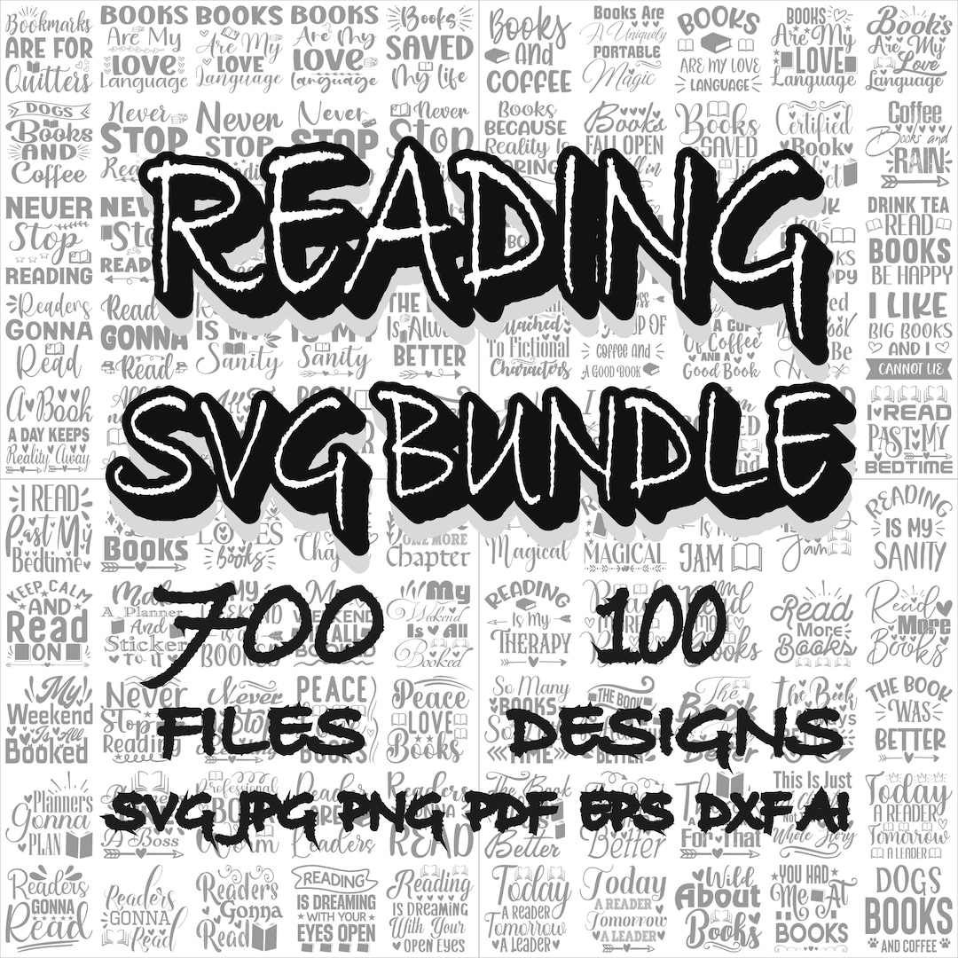 Reading Book SVG Bundle, SVG Files for Cricut, Cricut Cutting Files ...