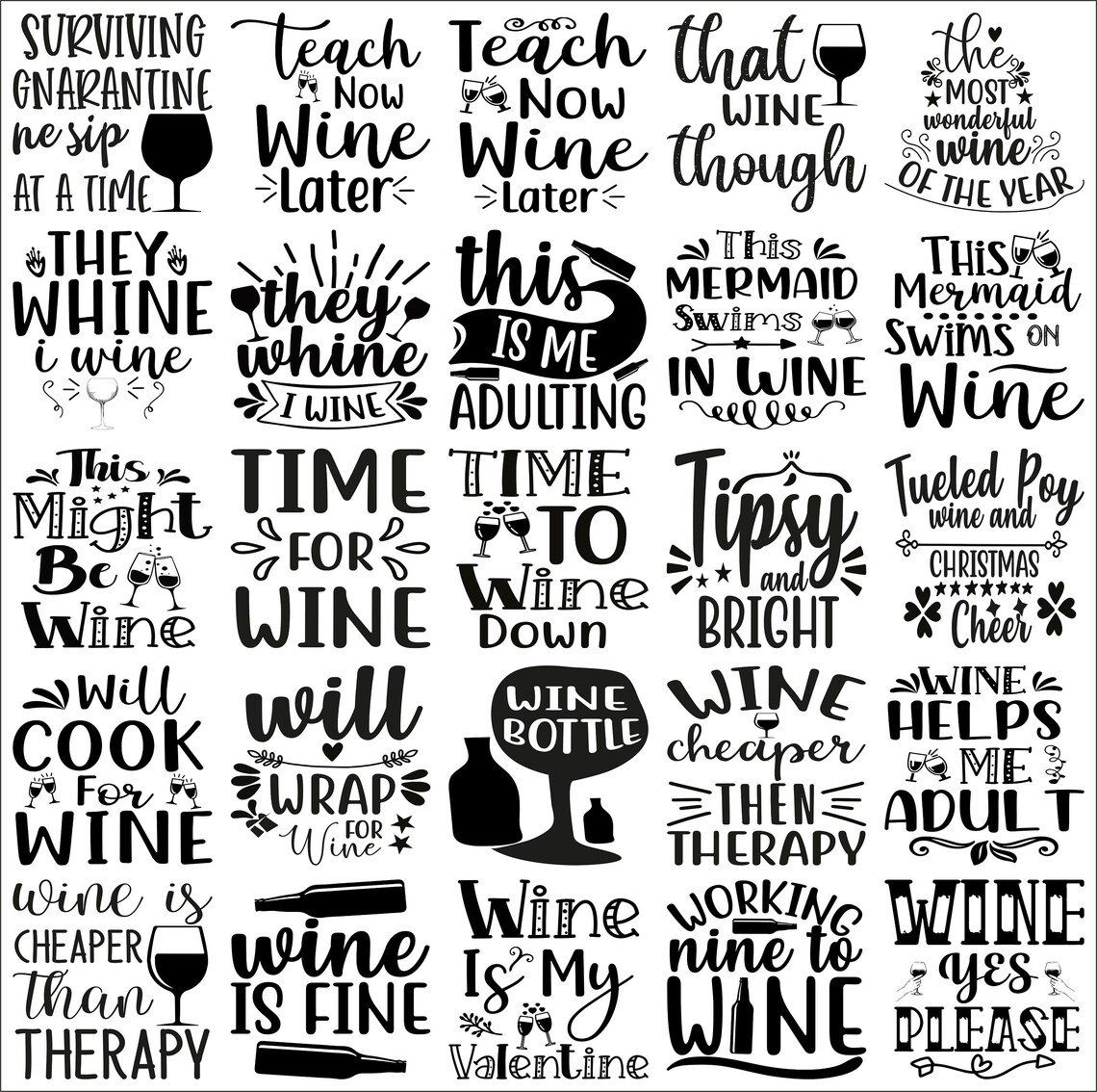 Wine SVG Bundle, Wine Quotes, Wine Designs, SVG Files for Cricut, 700 ...