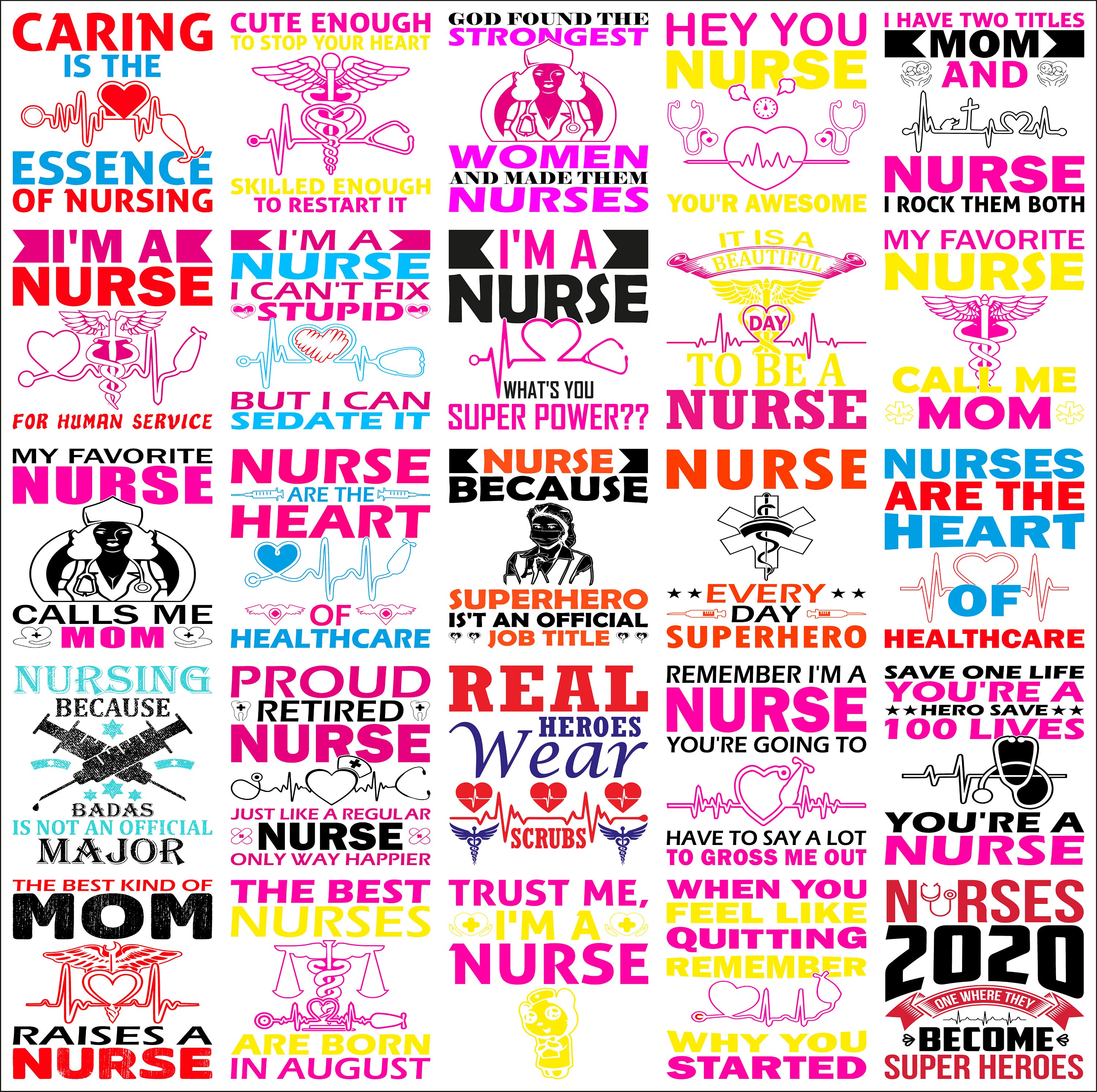 Nurse SVG Bundle, Nurse Quotes, Nurse Designs, SVG Files for Cricut ...