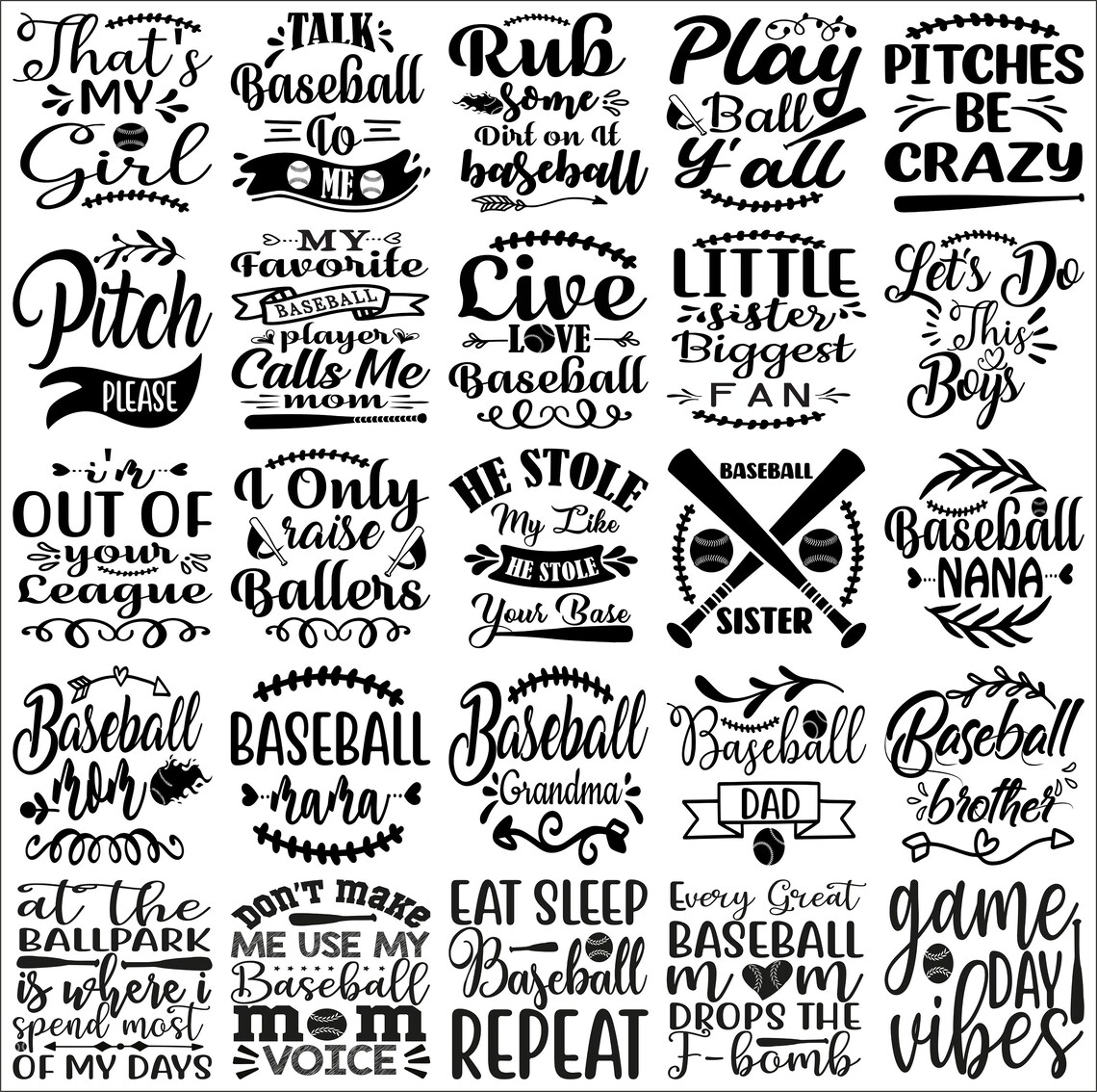Baseball SVG Bundle, Baseball Quotes, Baseball Designs, SVG Files for ...