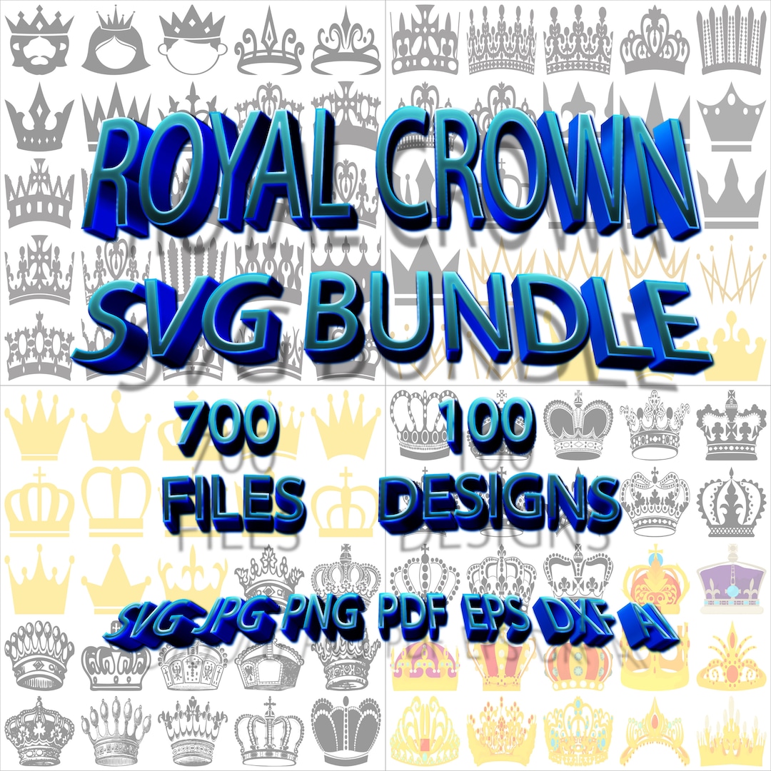 Royal Crown SVG Bundle, SVG Files for Cricut, Instant Download, Cricut ...