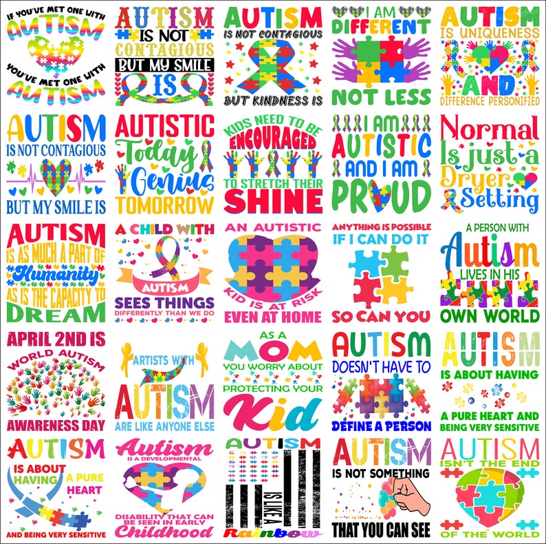 Autism SVG Bundle Autism Awareness Svg SVG Files for Cricut - Etsy