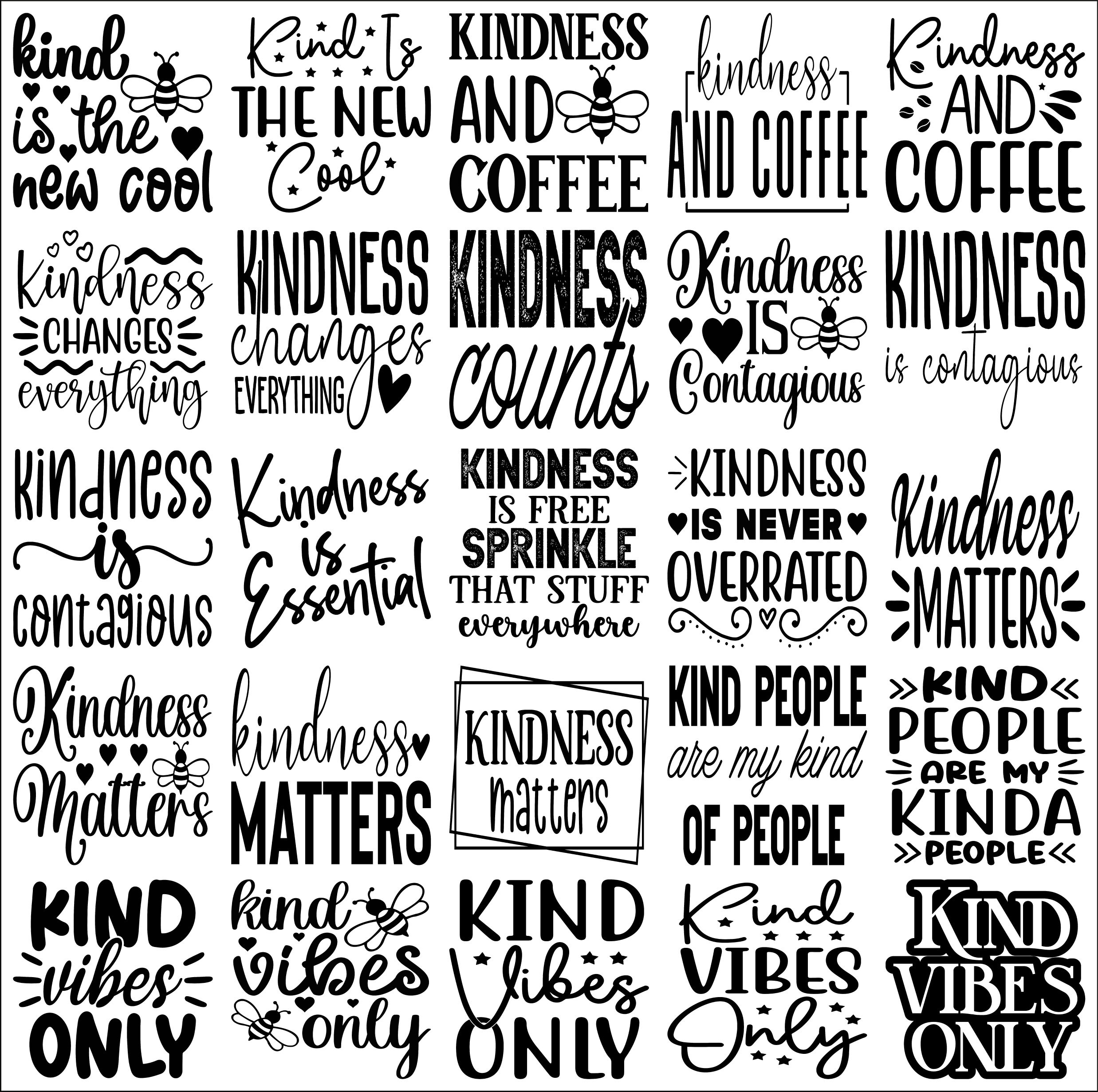 Kindness SVG Bundle, Instant Download, SVG Files for Cricut, Kindness ...