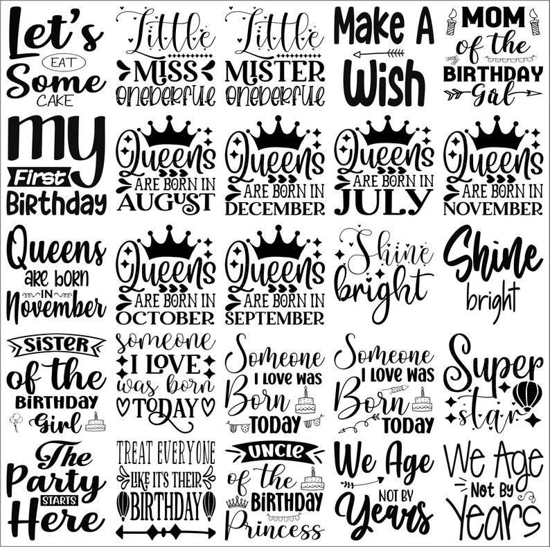 Birthday SVG Bundle, SVG Files for Cricut, Instant Download, Birthday ...