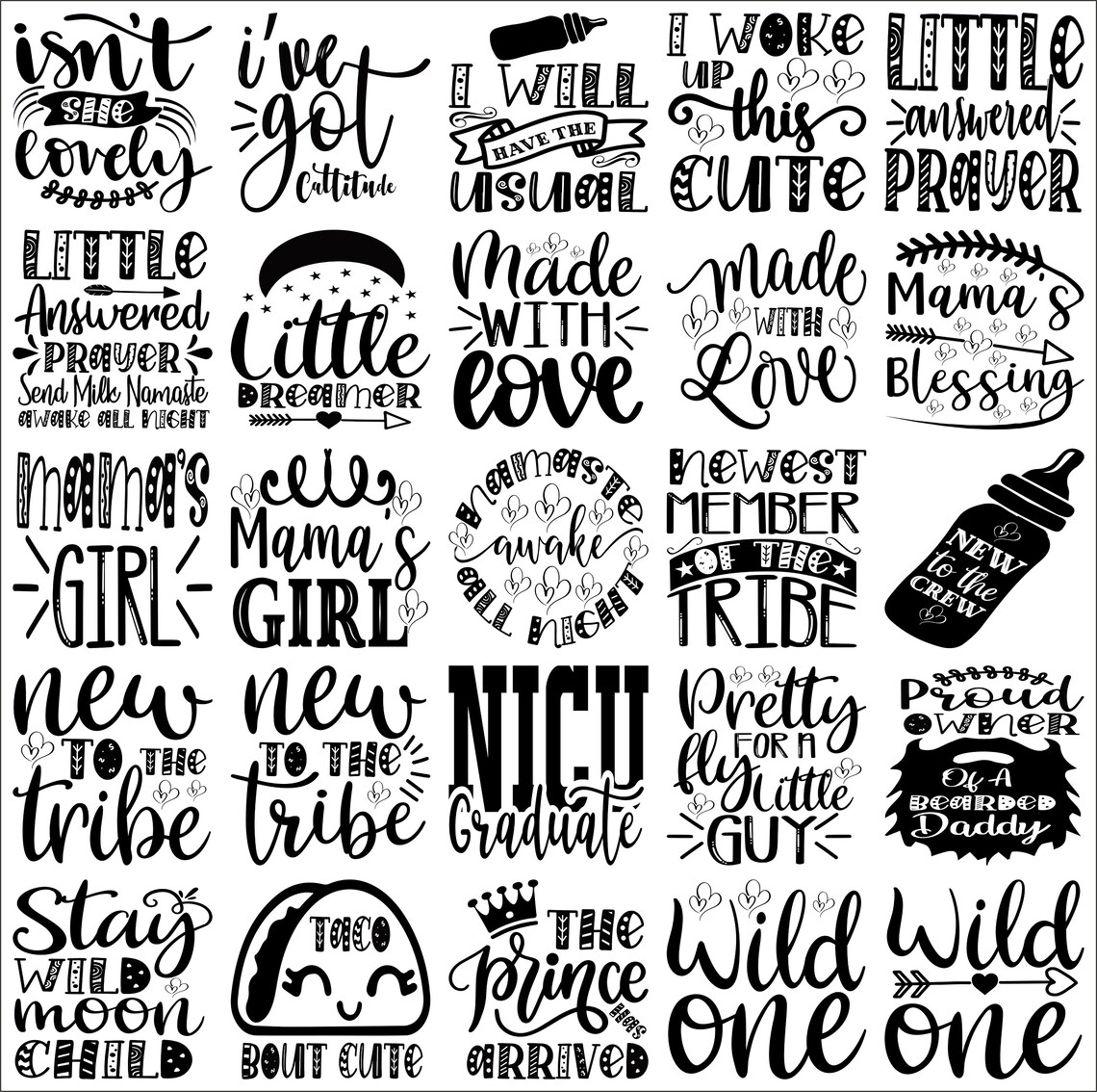 Baby SVG Bundle, Baby Quotes, Baby Designs, SVG Files for Cricut, 700 ...