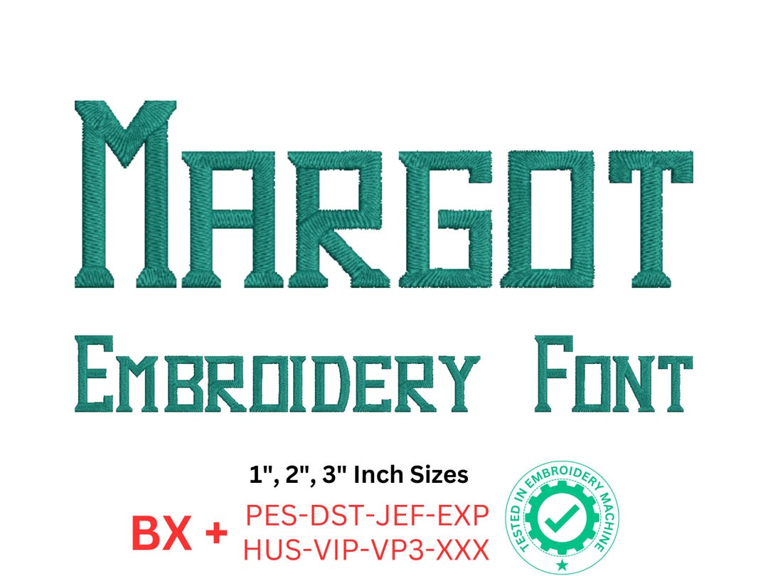 Margot Embroidery Font - Elegant Vintage Style Alphabet for Monograms ...