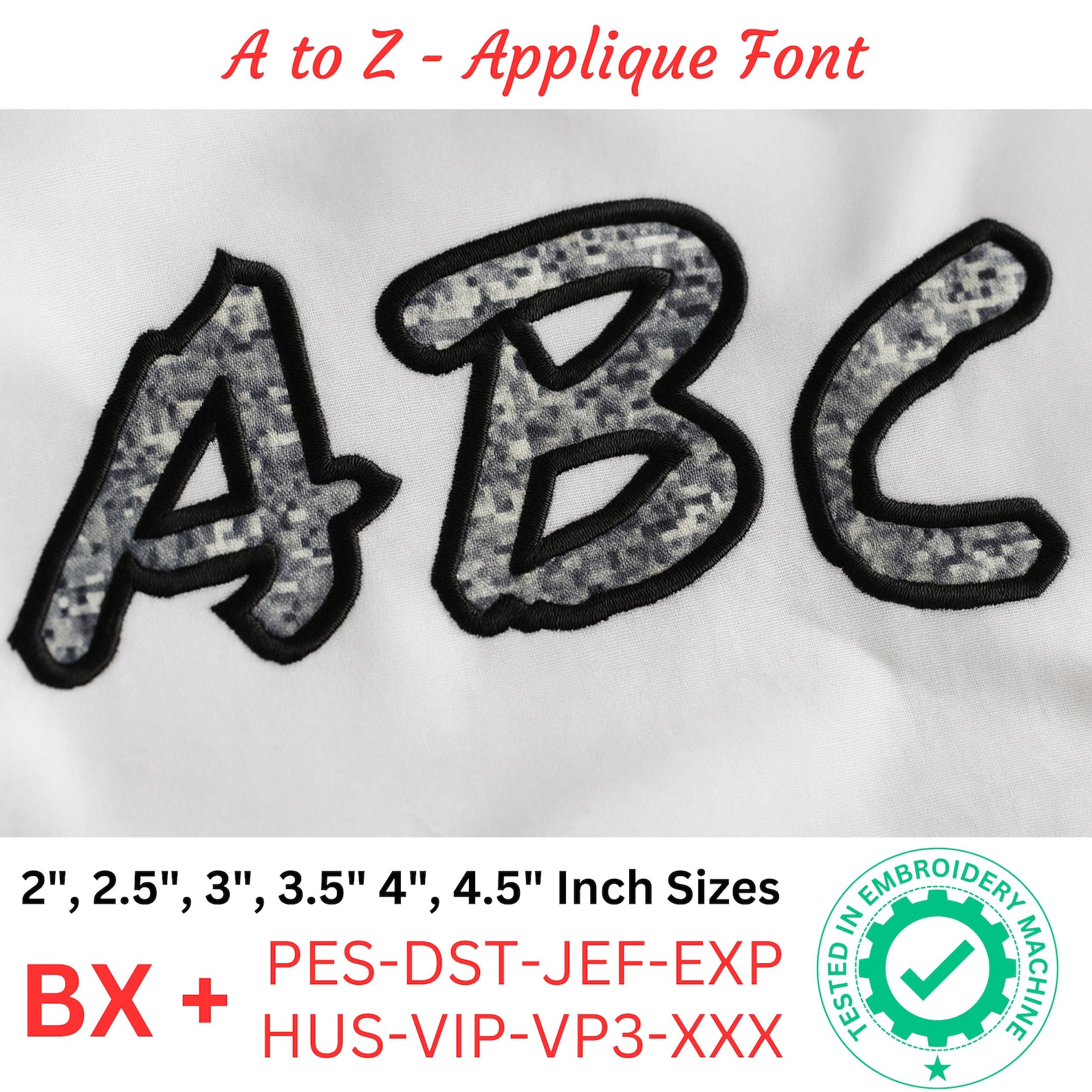 Graffiti Stitch Appliqué Embroidery Font A to Z | Urban Street Alphabet ...
