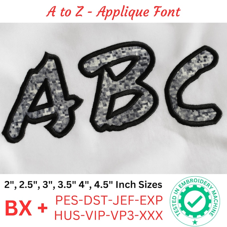 Graffiti Stitch Appliqué Embroidery Font A to Z | Urban Street Alphabet ...