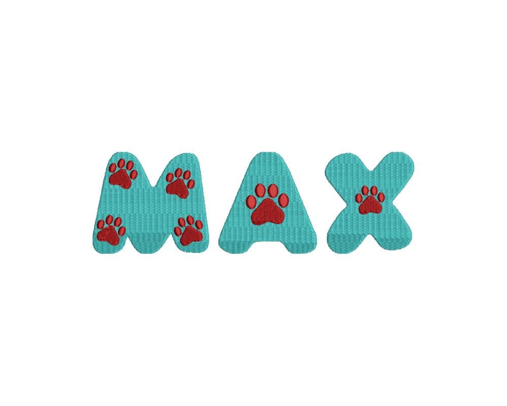 Dog Paw Print Alphabet Embroidery Font, Machine Embroidery Design for ...