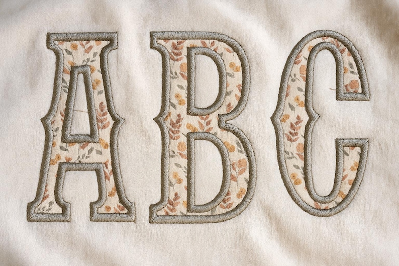 Fishtail Applique Embroidery Font A to Z | Bolo Vintage Machine ...