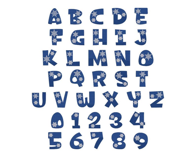 Winter Kiss Embroidery Font, Winter Wonderland Alphabet Design - BX ...