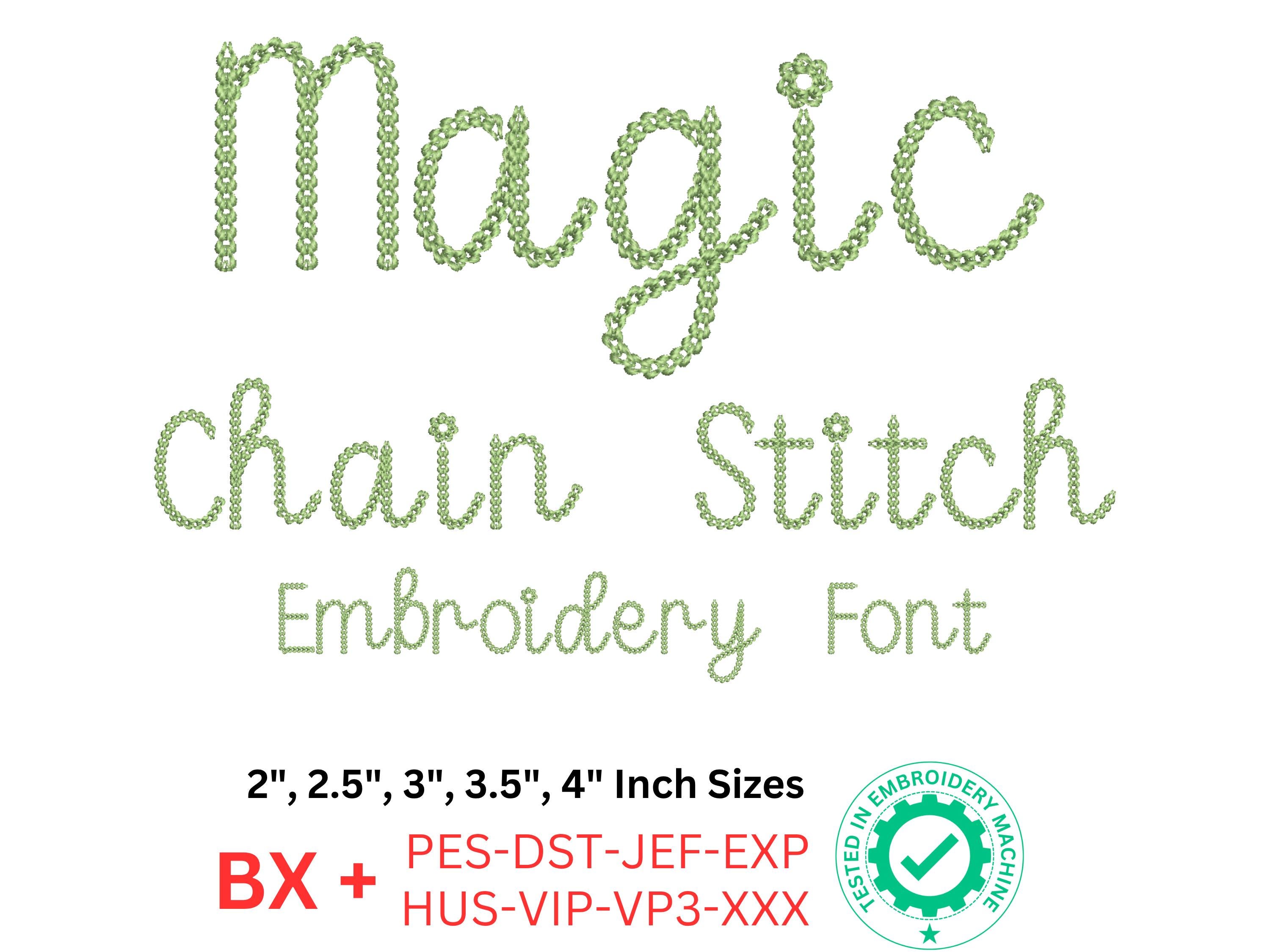 Chain Stitch Embroidery Font - Unique Chain Effect Textured Machine ...