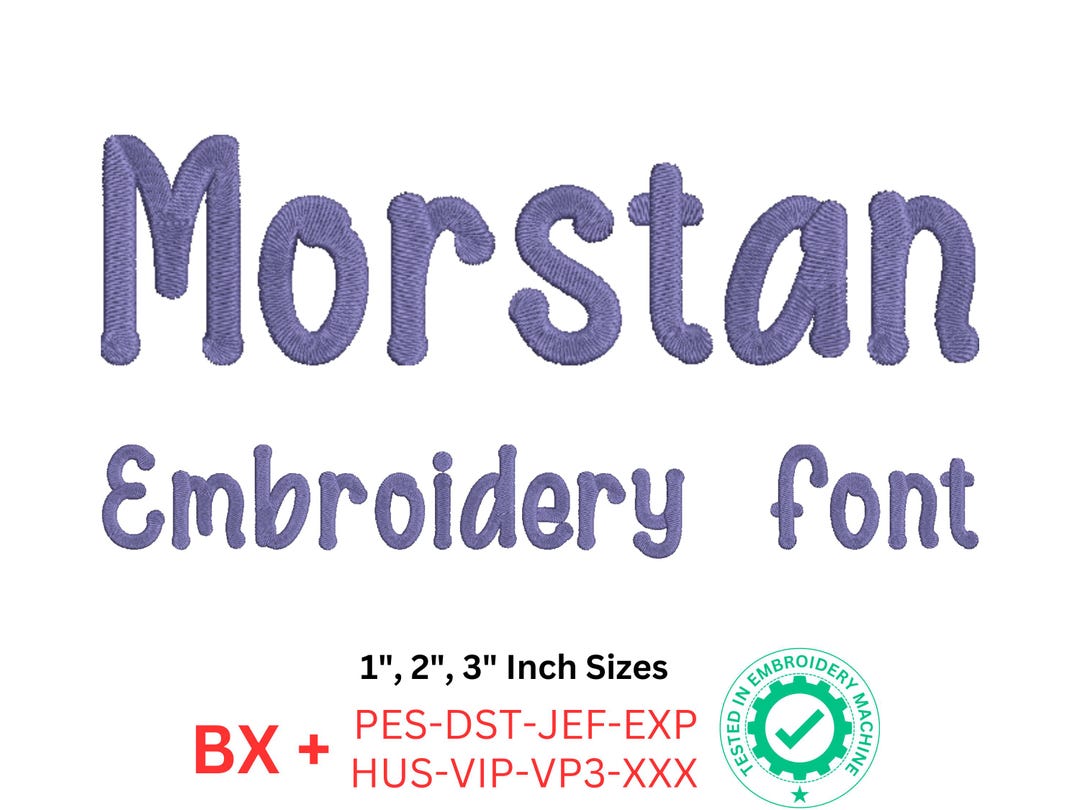 Morstan Embroidery Font - Friendly and Rounded Alphabet for Charming ...