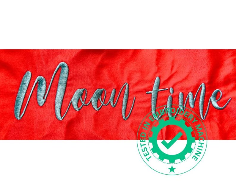 Moon Time Script Embroidery Font | Multiple Sizes From 1" to 4" | BX ...
