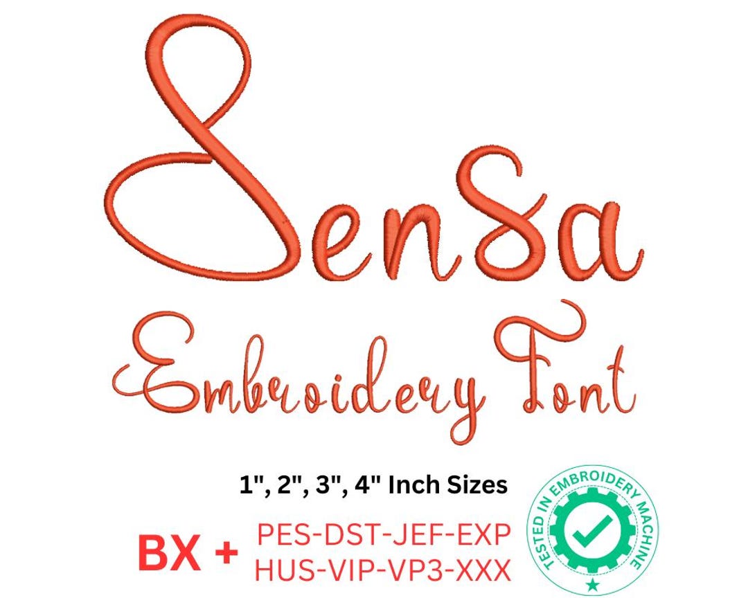 Sensa Embroidery Font, Machine Embroidery Design, Sensa Bx Font ...