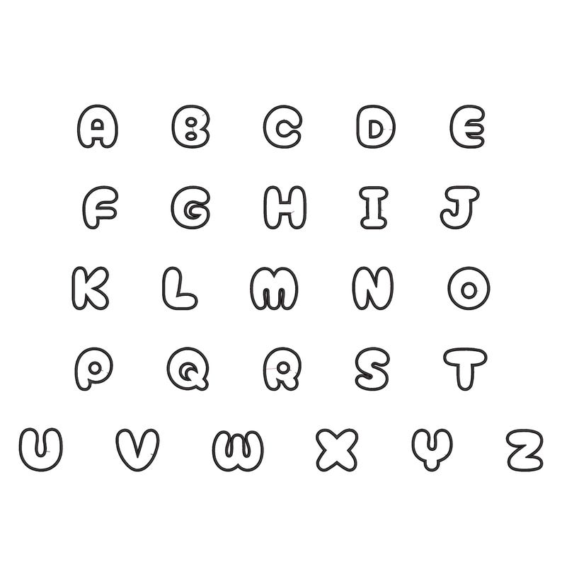Bubble Appliqué Embroidery Font A to Z | Playful Alphabet Letters | 1.5 ...