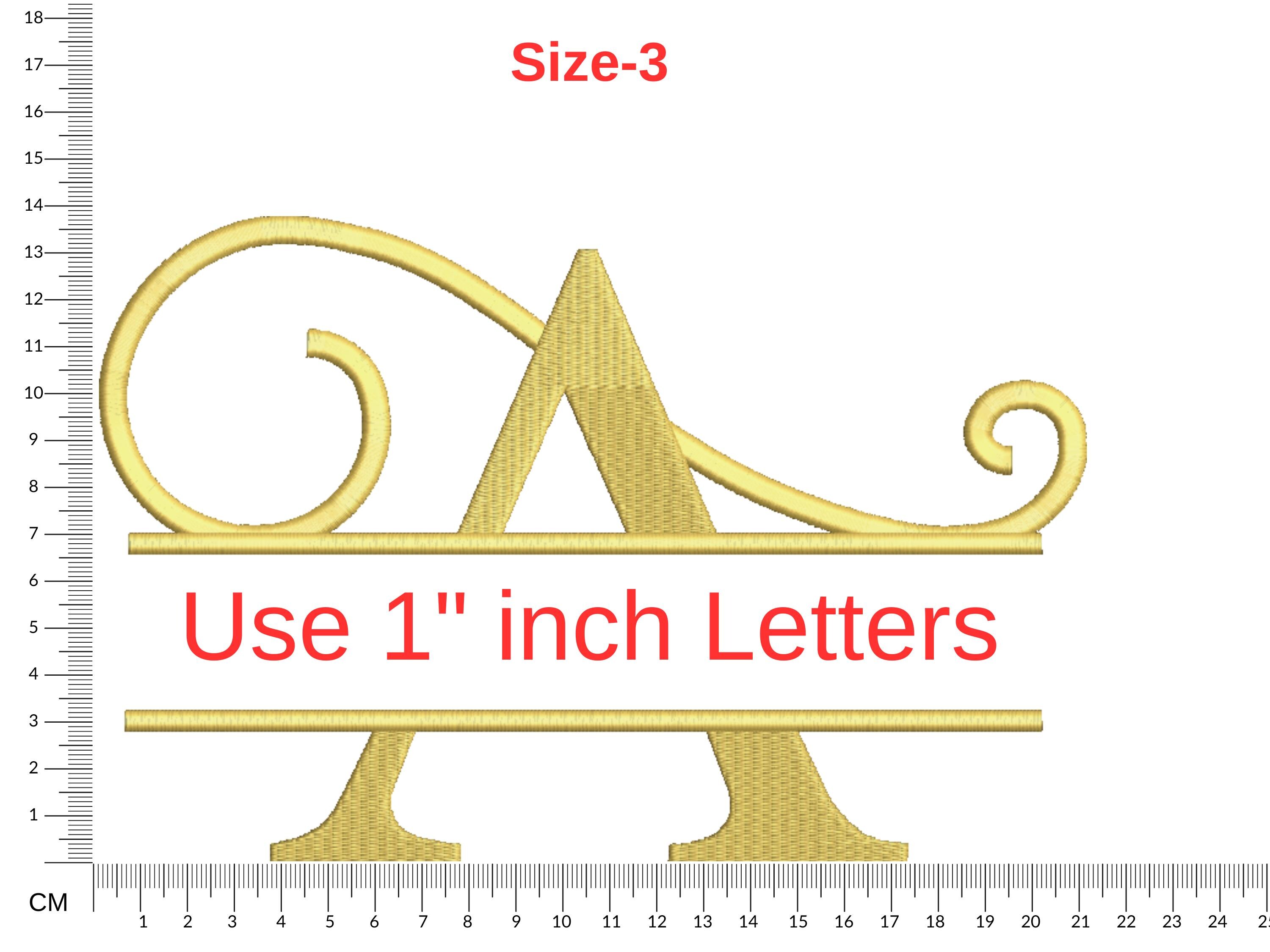 Swirly Split Monogram Embroidery Font | Elegant A-Z Alphabet Letters in ...