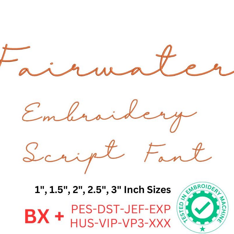 Script Embroidery Font - Etsy