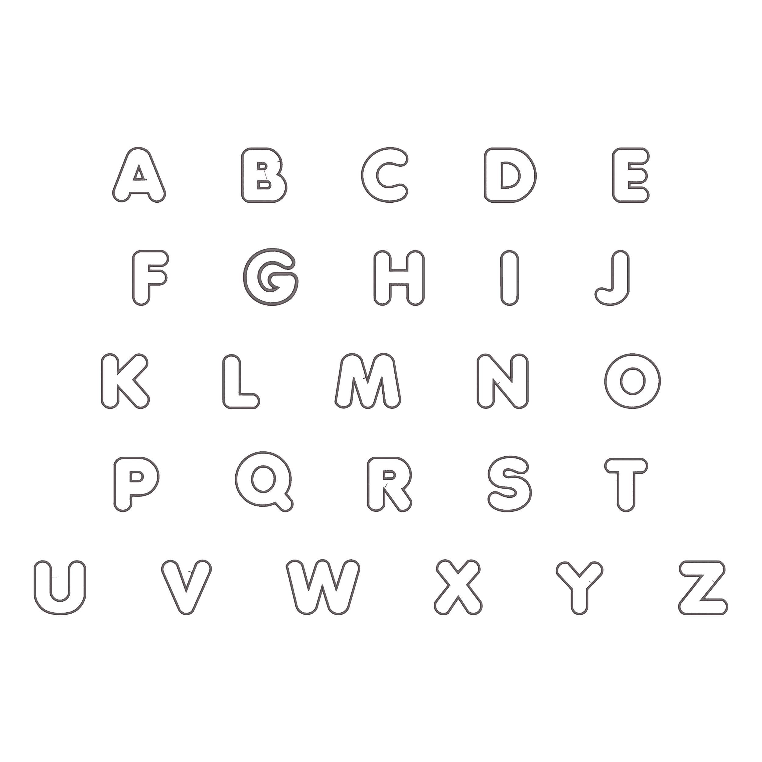 Bubble Applique Embroidery Font A to Z | Chunky Rounded Machine ...