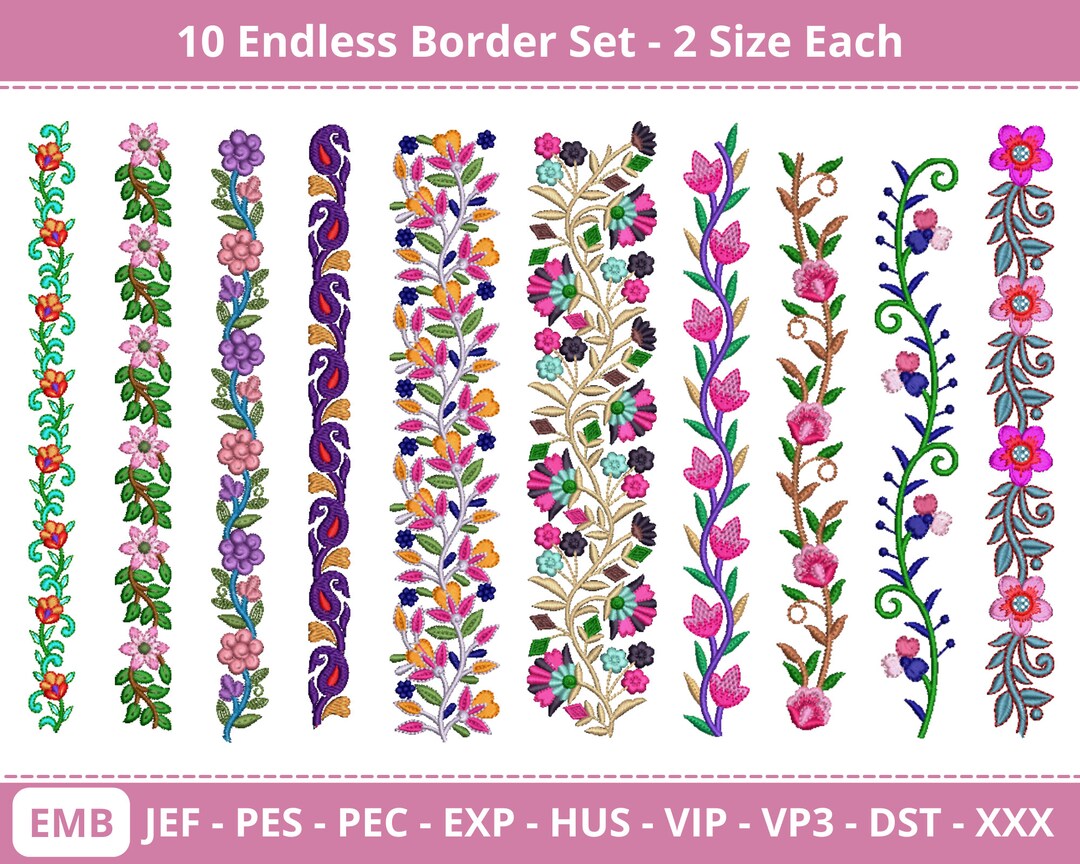 Endless Border Machine Embroidery Designs Embroidery Lace Pattern 2 ...