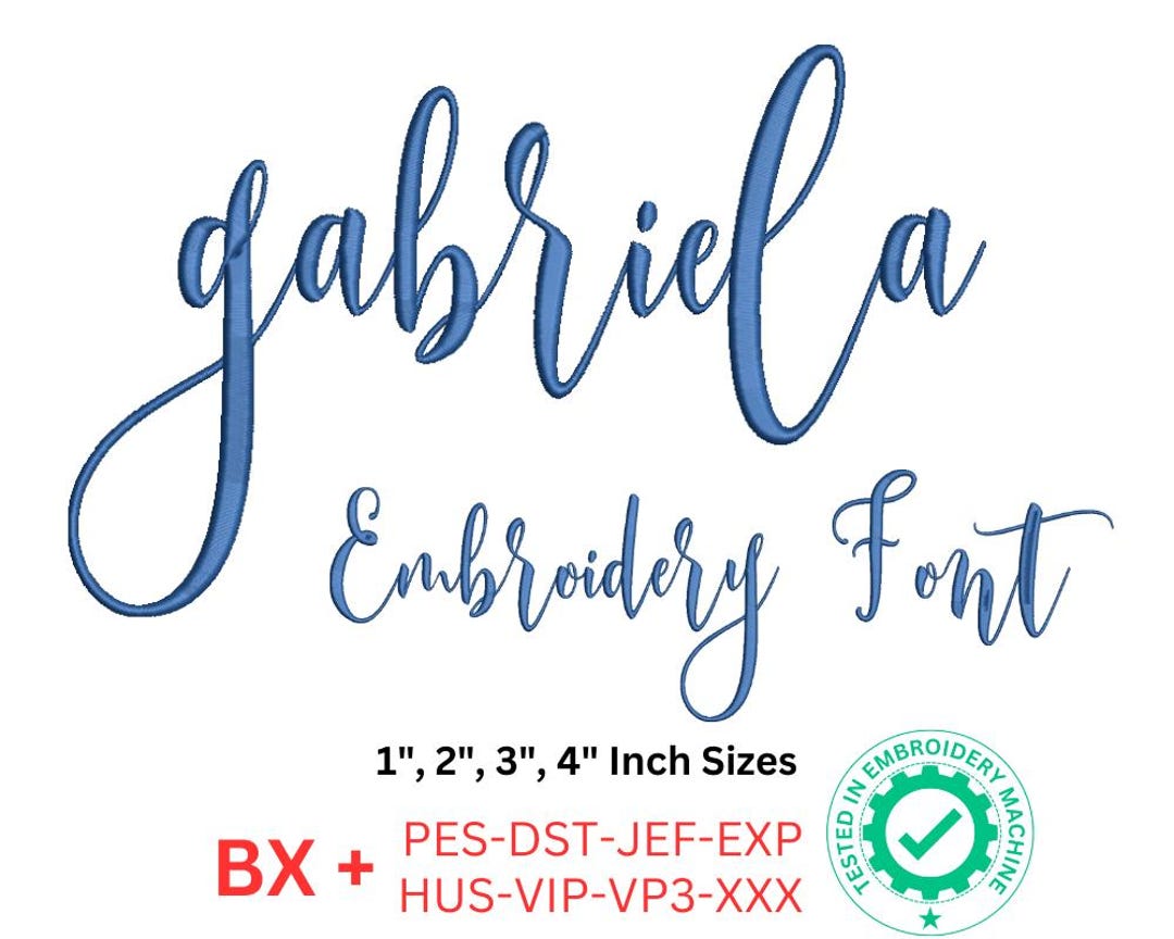 Elegant Gabriela Script Embroidery Font – BX Format - Elegant and ...
