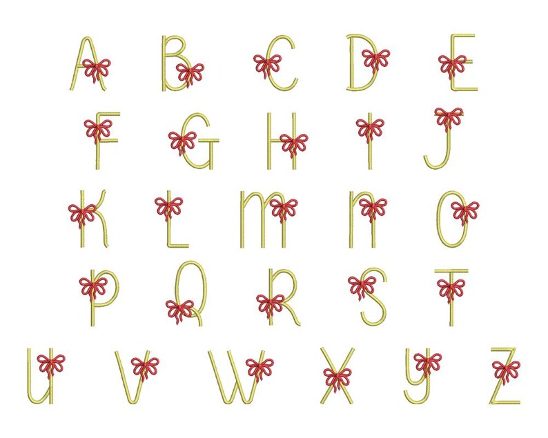 Magic Bow Embroidery Font – Whimsical Script Machine Embroidery ...