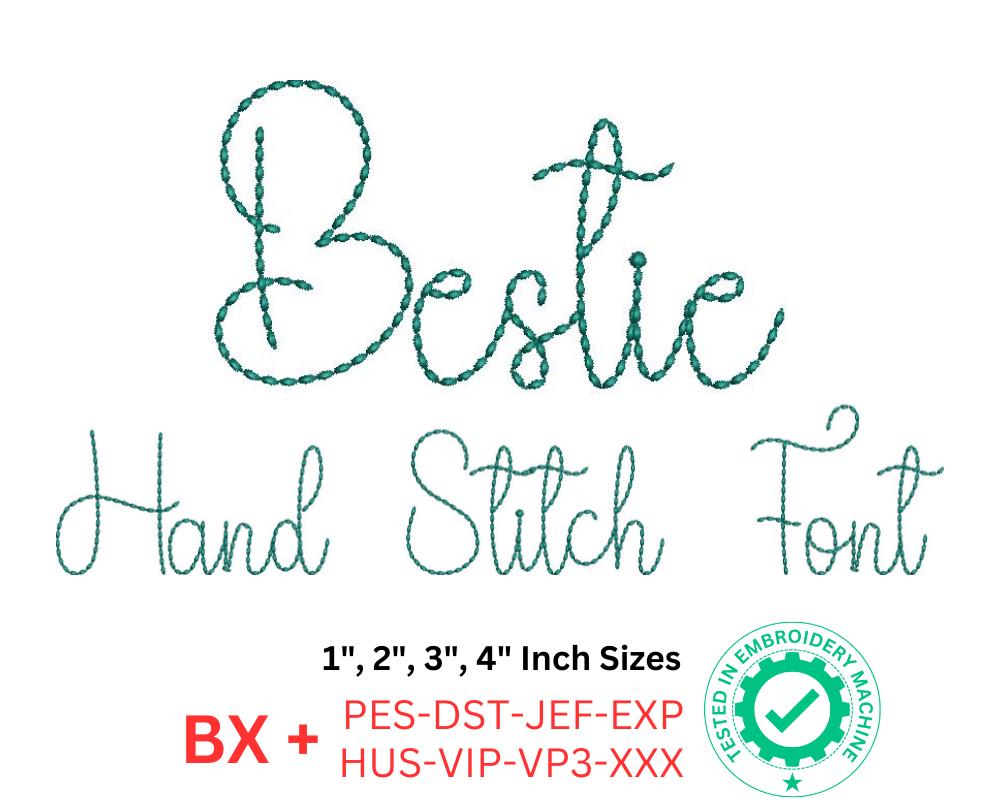 Hand Stitch Embroidery Font - Hand-stitched Look | BX + 8 Formats | 1 ...