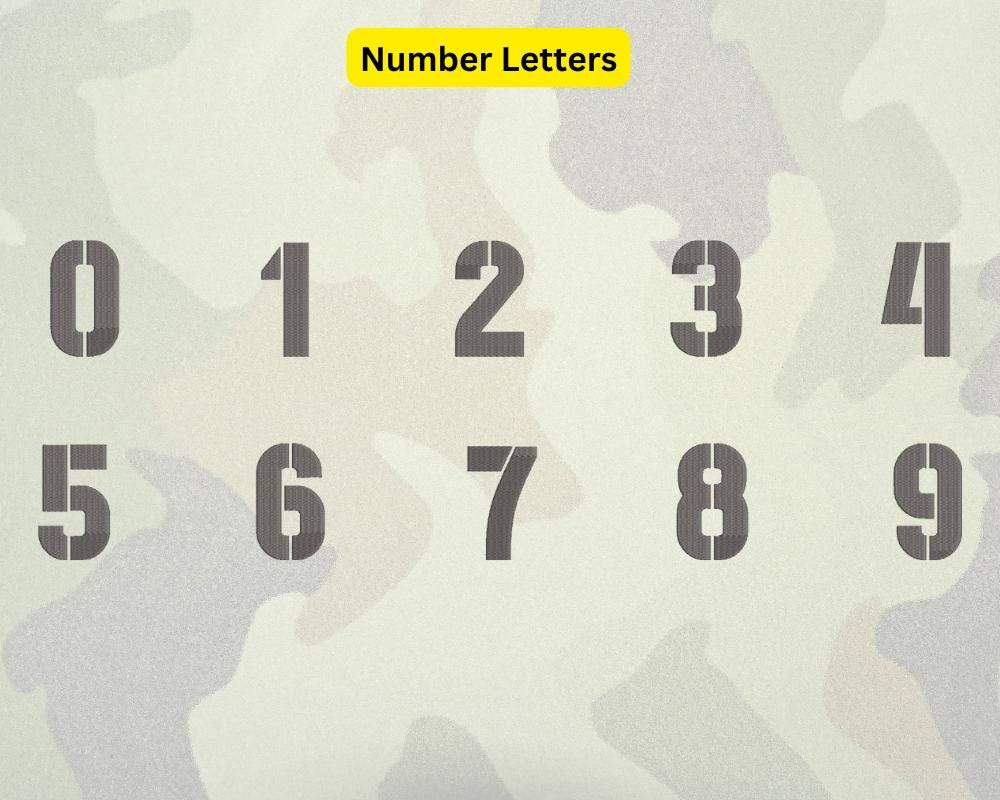 Army Machine Embroidery Font, Military Letters for Machine Embroidery ...