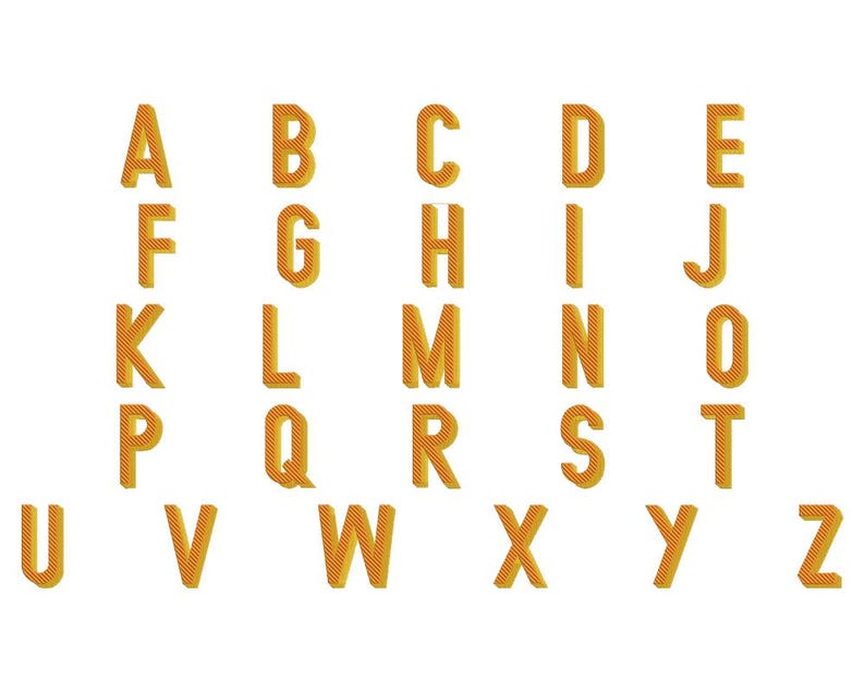 Summer Shadow Embroidery Font - 3D Effect Font - Shadow Embroidery ...