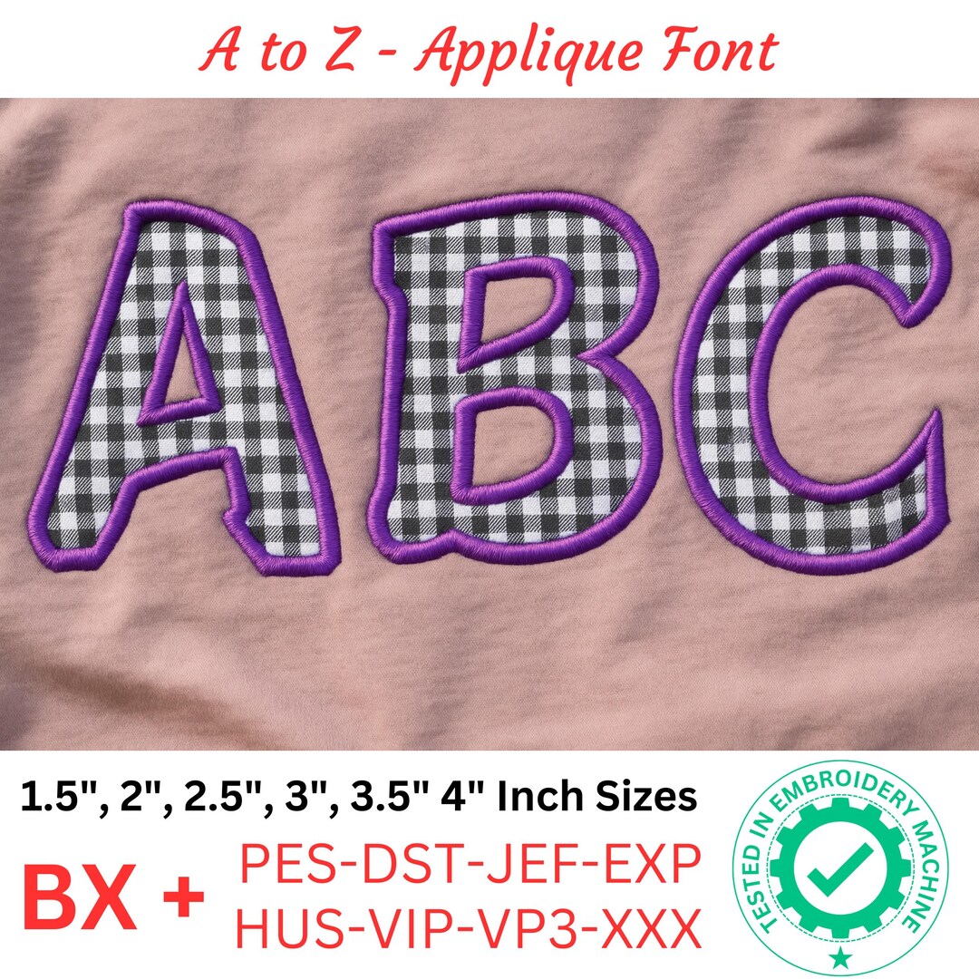 Joyful Curve Applique Embroidery Font | Playful Alphabet Letters | 6 ...
