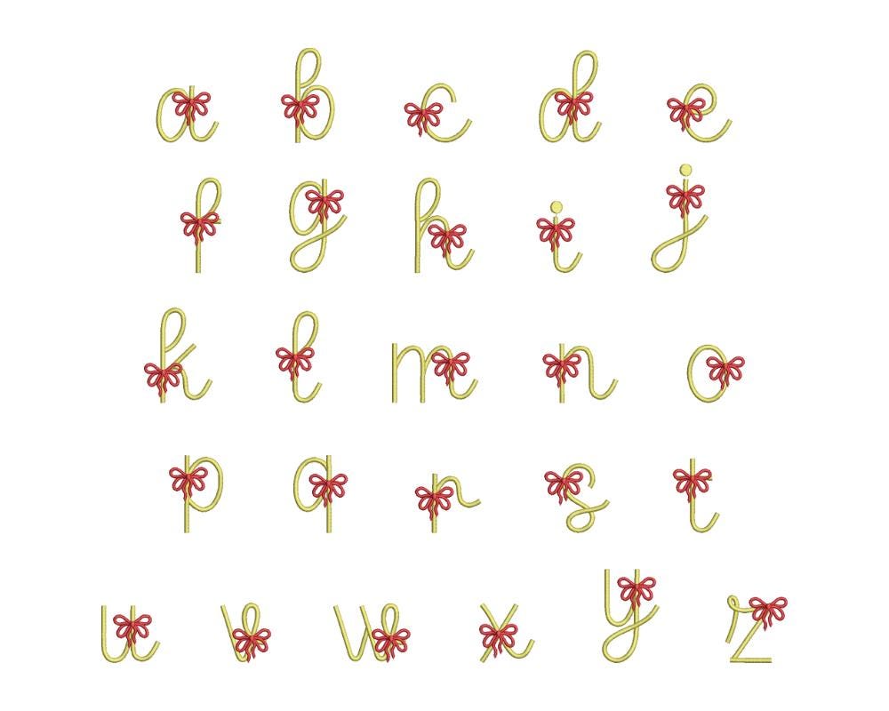 Magic Bow Embroidery Font – Whimsical Script Machine Embroidery ...